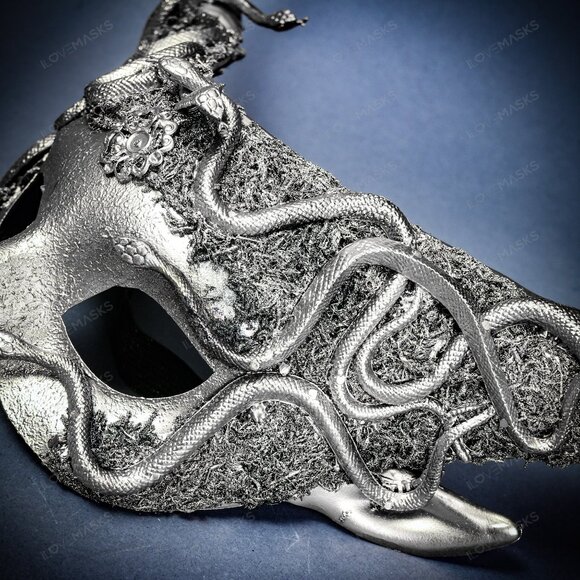 ILOVEMASKS | Accessories | Silver Halloween Krampus Horn Woodland ...